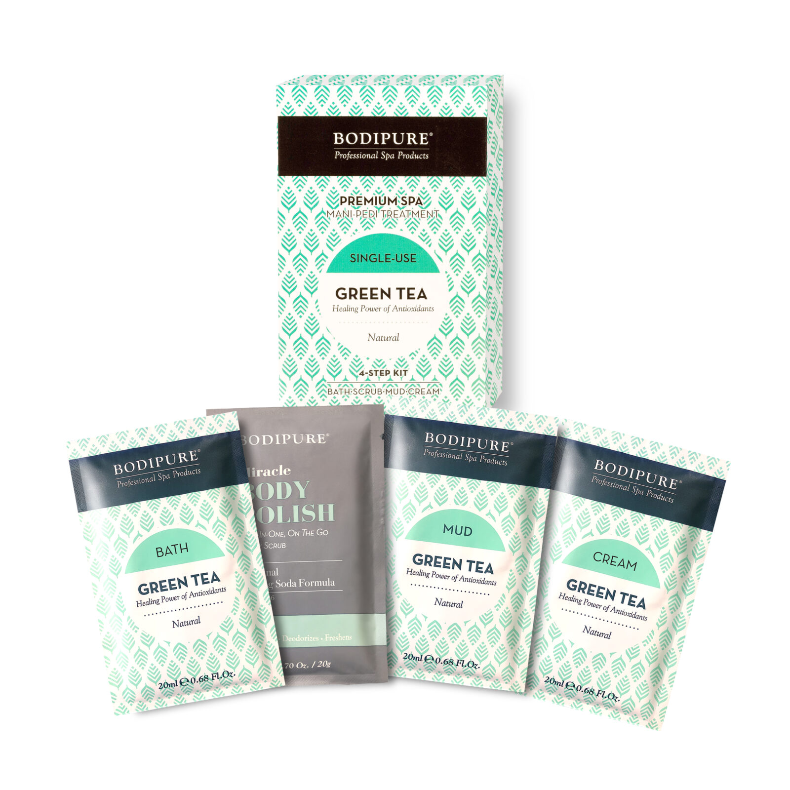 Green Tea single use 4-step mani/pedi spa Kit - Bodipure Professional ...
